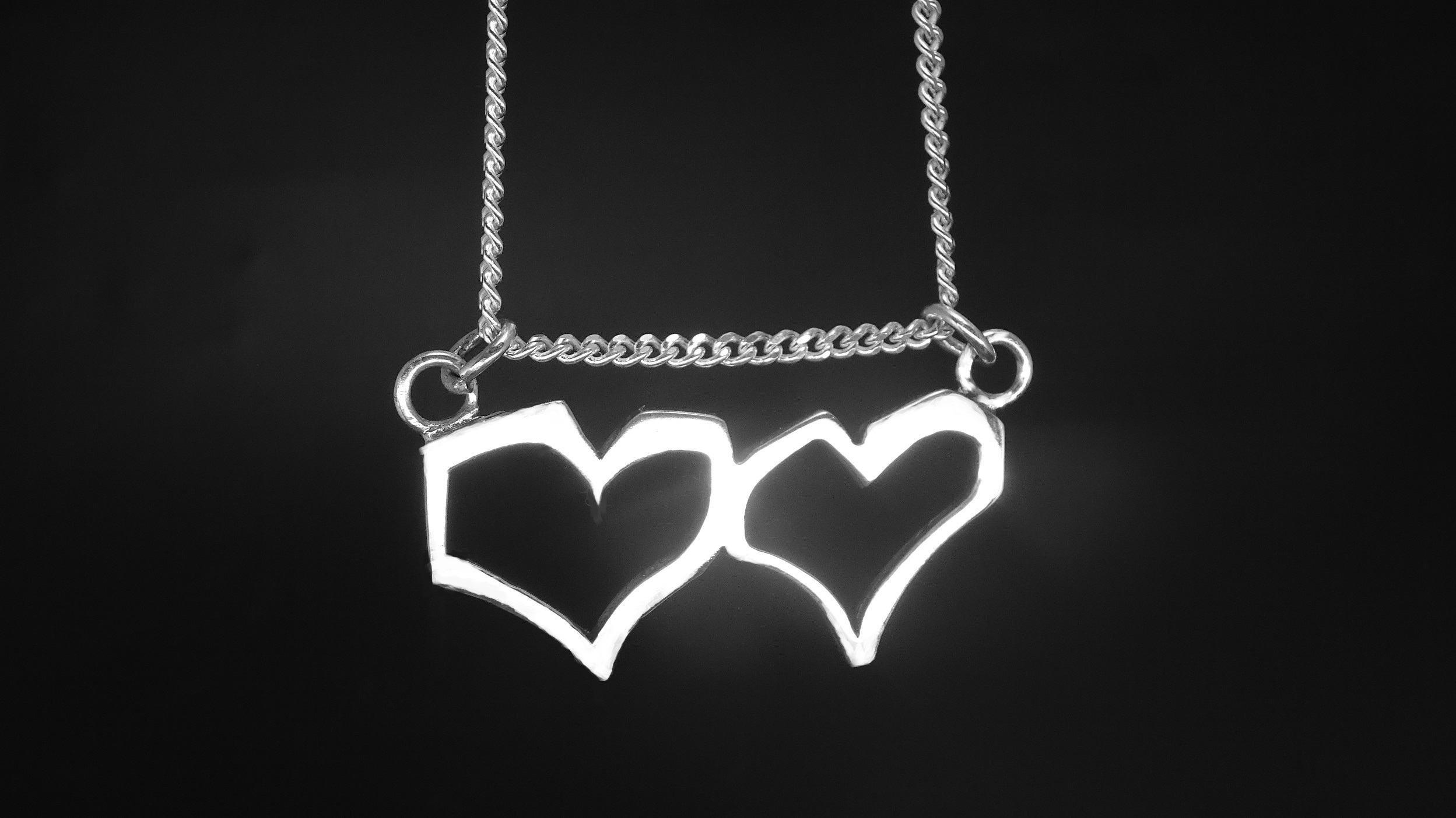 TWO HEART PENDANT-STERLING SILVER - The Silver Hammer
