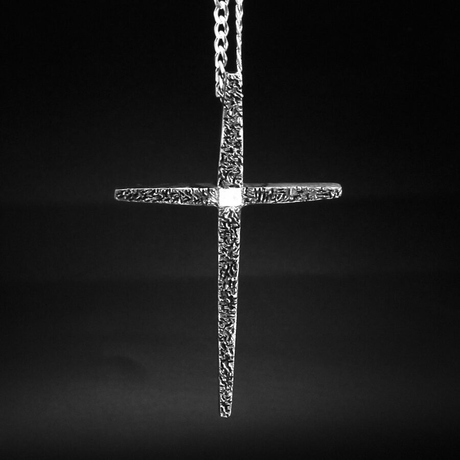 CROSS-TAPERED TEXTURED-STERLING SILVER CROSS SIZE: 3″ X 1 7/8" - The ...