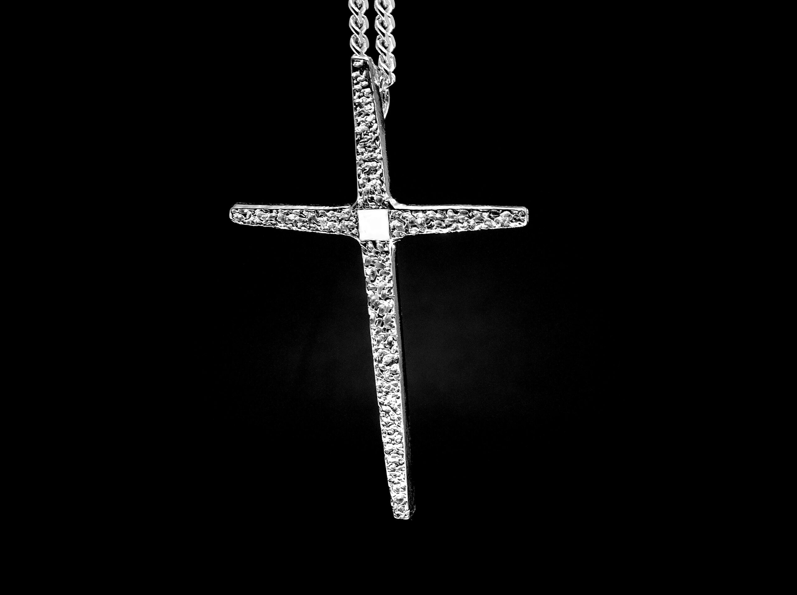 CROSS-SMALL TAPERED TEXTURE STERLING SILVER (92.5) 18 INCH CHAIN 1 3/4 ...