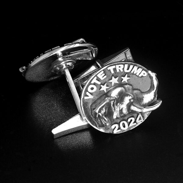 VOTE TRUMP 2024 Sterling Silver Medallion Cufflinks - The Silver Hammer